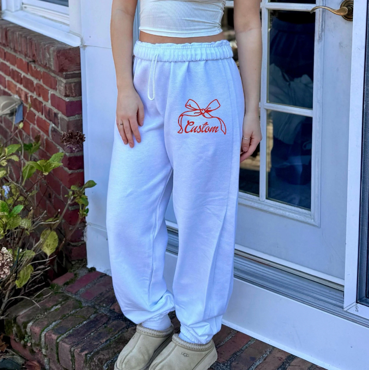 Bow Script Sweatpants – Handmade Clothing By D