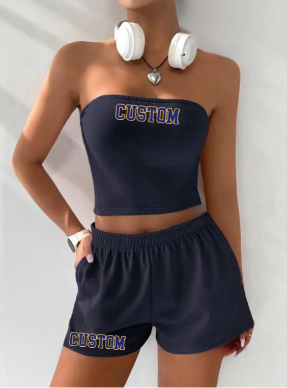 Varsity Tube Top and Shorts Set – Handmade Clothing By D
